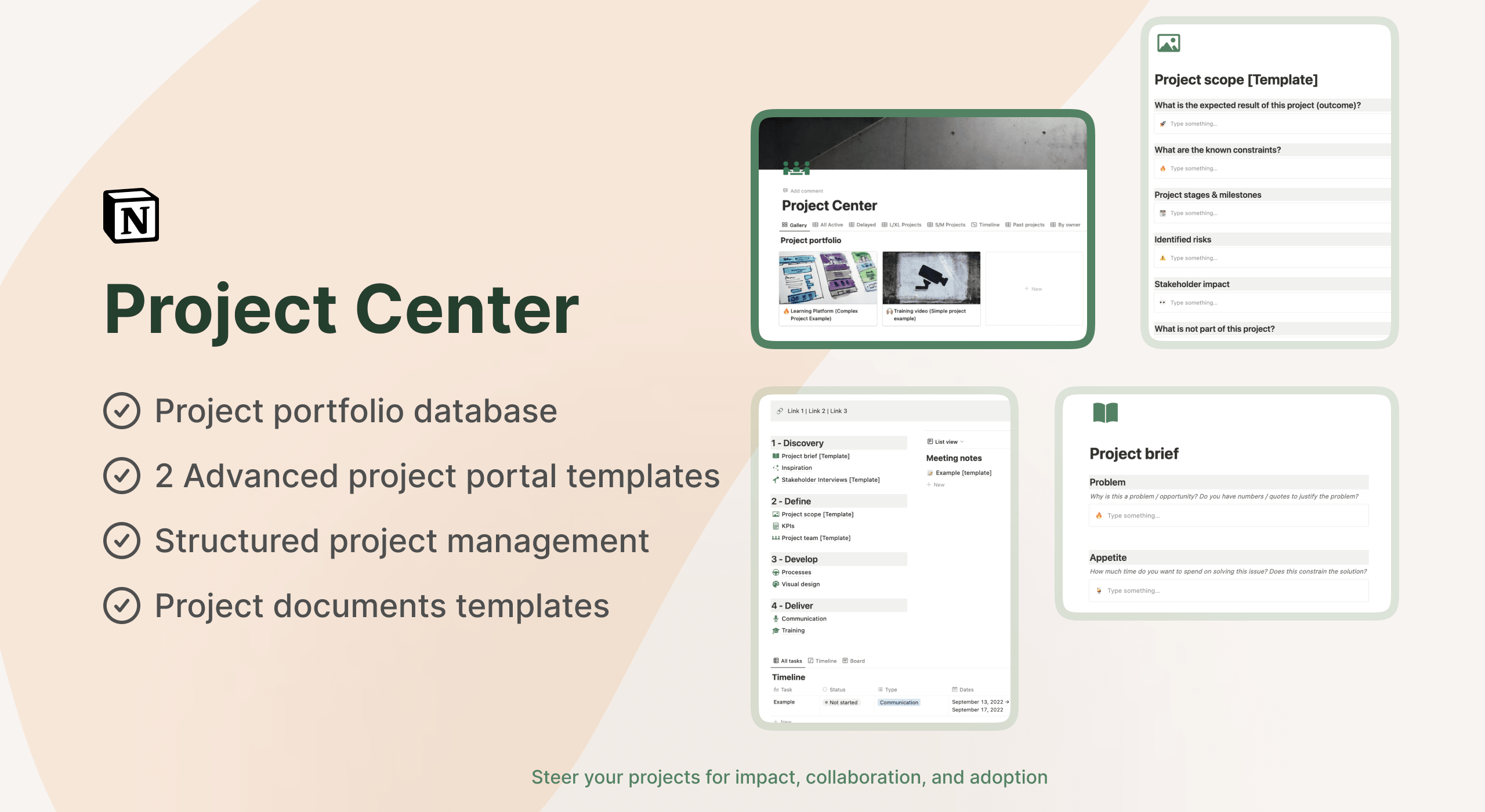 Project Center - Notionland Template Gallery